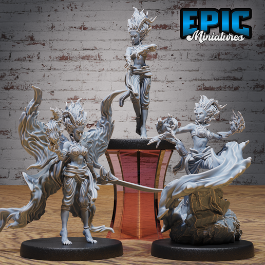 ♀️ Young Efreeti Female Set ‧ DnD Miniature ‧ Tabletop Miniatures ...