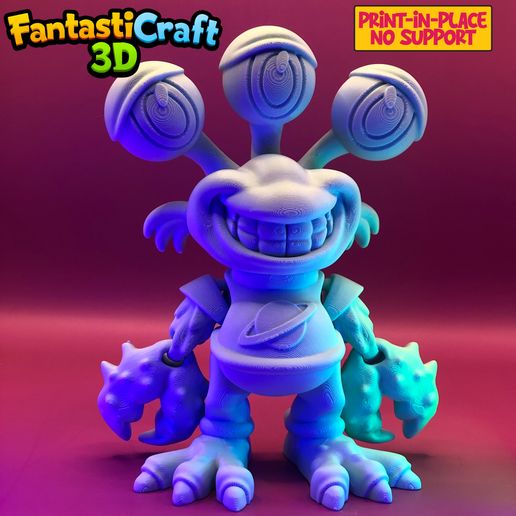 👽 FantastiCraft3D - Tri-Clops Alien - Flexi model for FDM Printing・ 3D ...