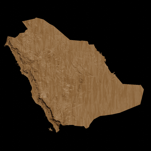 🗺️ Topographic Map of Saudi Arabia – 3D Terrain・ 3D File for 3D ...