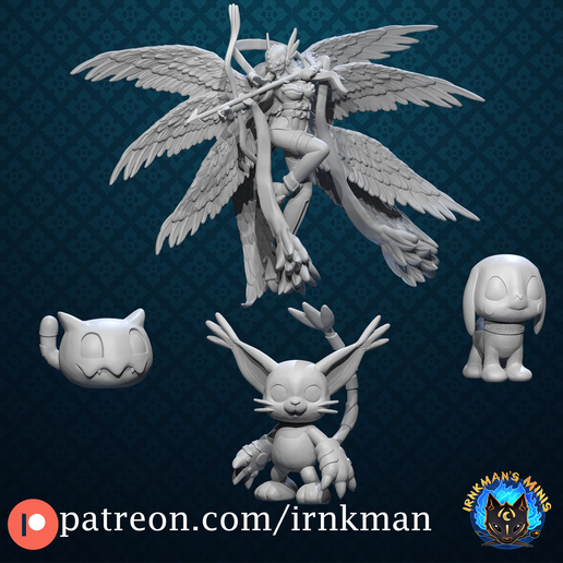 🎲 Angewomon Digivolution Line・ STL File for 3D printing・Cults