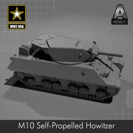 🦸 M10 self propelled howitzer・ STL File for 3D printing・Cults