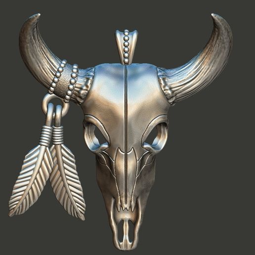 STL file Extremely Cool Cow Skull Pendant 3D print model 🆒 (OBJ)・3D ...