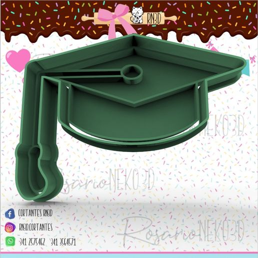 🎓 Graduation cap cookie cutter - GORRO DE GRADUACIÓN - graduation cap ...