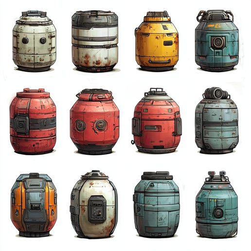 🎲 Futuristic Barrels & Containers – Industrial Sci-Fi STL Pack・ STL ...