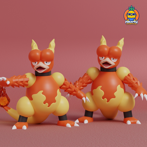 🐉 Pokemon - Magby, Magmar and Magmortar・ STL File for 3D printing・Cults