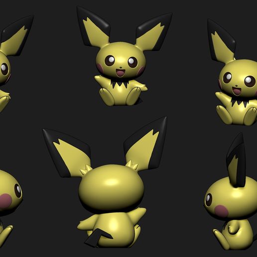 STL file Pokemon - Pichu with 2 poses 🐉 ・3D print object to download・Cults