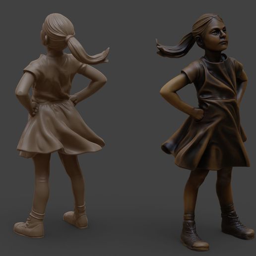 👧 Fearless Girl Printable and renderable・ 3D File for 3D printing・Cults