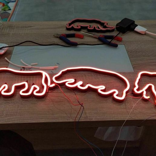 🦁 Neon flex animals・Archivo 3D para ・Cults