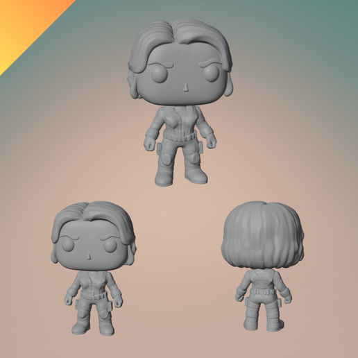 🐉 Black Widow Marvel Funko-Style Figure – 3D Printable STL + GLB ...