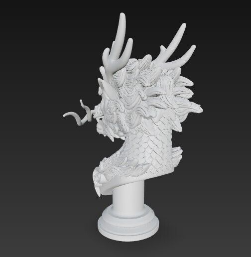 🐉 Chinese Dragon Bust – 3D Printable Mythological Eastern Dragon Statue ...