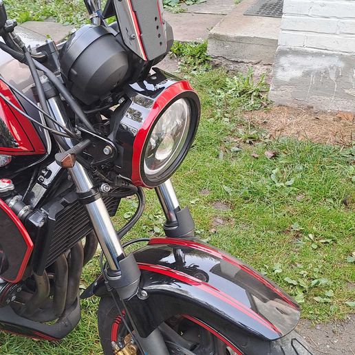 🏍️ 7inch Led headlight cover motorcycle mount・ STL File for ・Cults