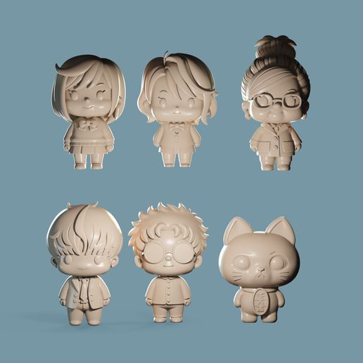 🐉 Dandadan – Chibi Collection of 6 Characters・Archivo STL para ...