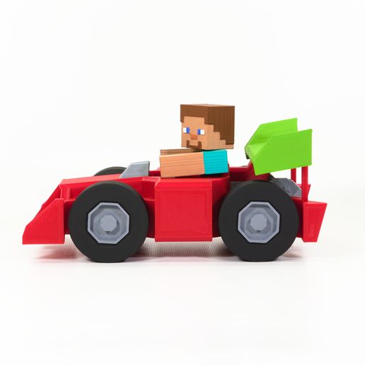 🏎️ Minecraft Steve's Race Car・Free 3D File for 3D printing・Cults