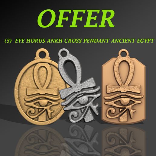 STL file EYE HORUS ANKH CROSS PENDANT ANCIENT EGYPT 👁️ (OBJ)・3D ...