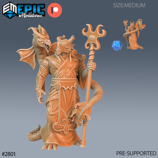 3D file Dragonborn Priest ‧ DnD Miniature ‧ Tabletop Miniatures ...