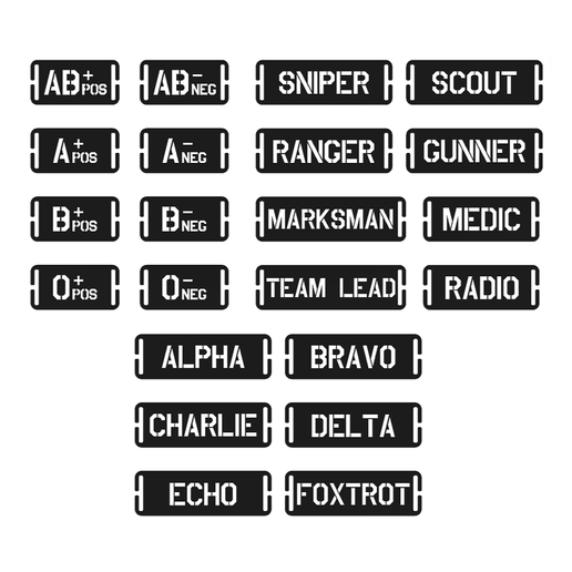 🩸 MOLLE Tags – Blood Types, Roles & Units・ STL File for 3D printing・Cults