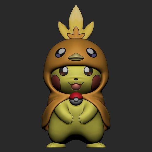 🐉 Pokemon - Pikachu Torchic Cosplay・Free STL File for ・Cults
