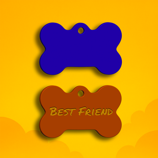 🐕 Dog Bone Tag – Blank & "Best Friend" Versions・ STL File for 3D ...