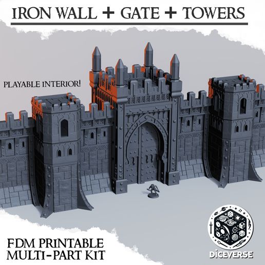 🎲 Trench Terrain: Iron Wall・ 3D File for 3D printing・Cults