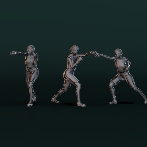 👩 Boxer Woman Set01・ 3D File for 3D printing・Cults
