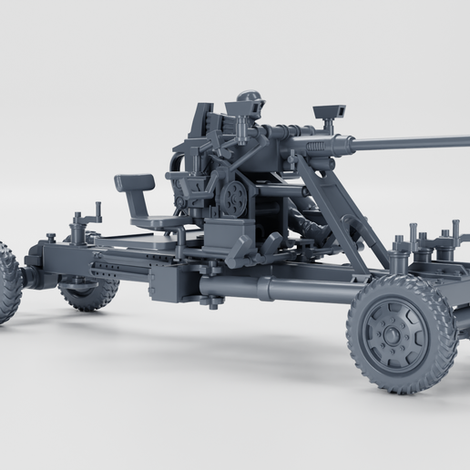 🔫 AA gun Bofors 40mm Flak 28 (Sweden+Germany, WW2)・ 3D File for 3D ...