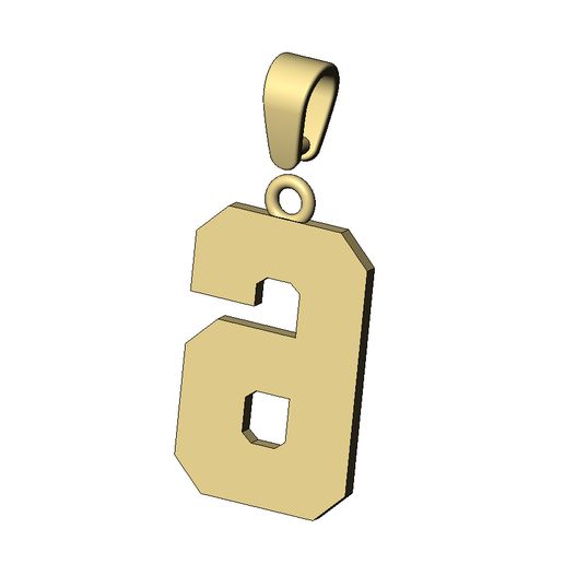 🏫 Number 6 five varsity high school letterman pendant charm 3D print ...