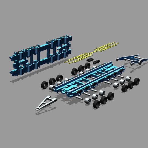 🚐 Culemeyer 6 axles trailer with ramp .STEP .STL scale 1/160・ 3D File ...