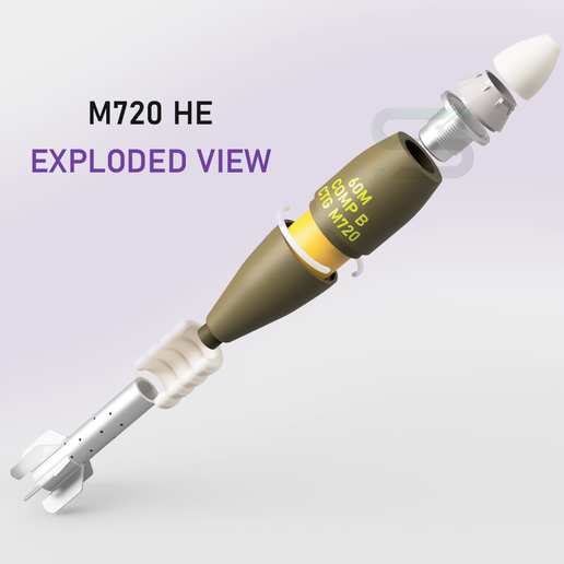 🐚 United States 60mm M720 HE Mortar Shell・ STL File for 3D printing・Cults