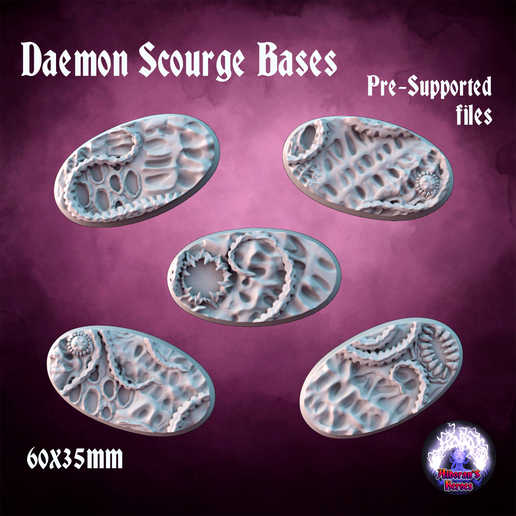 STL file Daemon Scourge Bases - 60x35mm 🎲 ・Model to download and 3D ...