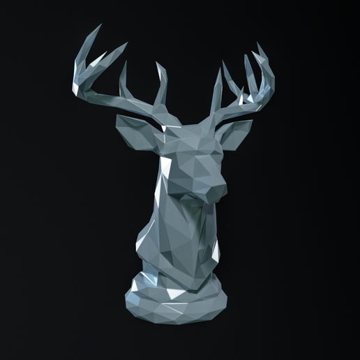 STL file Geometric Deer Bust | Low Poly 🦌 (3MF)・Model to download and ...