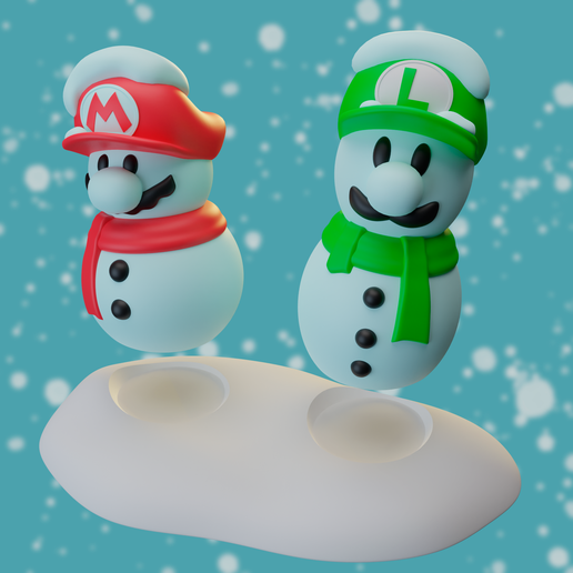 STL file Mario and Luigi snowman ☃️ ・3D printing template to download・Cults