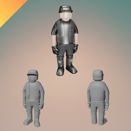 👾 Urban Worker Figurine – 3D Printable STL and GLB Character Model・ STL ...