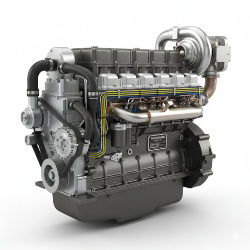 🦸 Heavy Duty Turbocharged Diesel Engine・ STL File for 3D printing・Cults