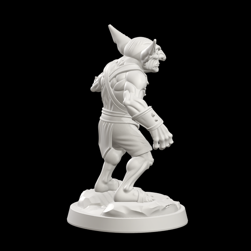 👺 Goblin Warrior On Decorated Base・ 3D File for 3D printing・Cults