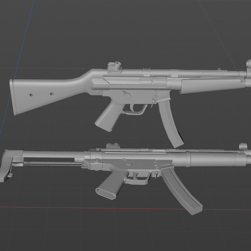 OBJ file German MP5 submachine gun digital model material-1 🔫 ・3D ...