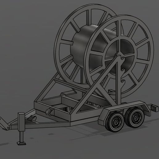 🔌 Cable spool Trailer in H0 scale movable spool holder・ STL File for 3D ...