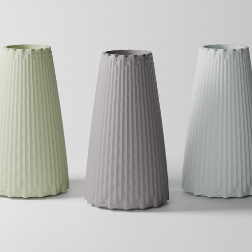 🏺 modern fluted vase・ STL File for 3D printing・Cults