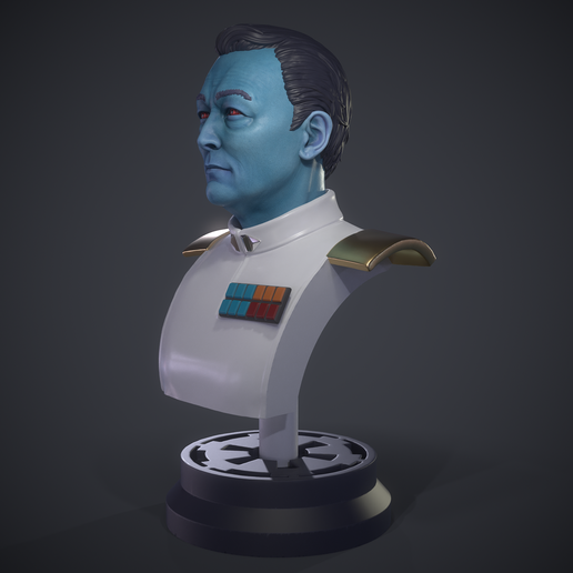 👤 Grand Admiral Thrawn - Bust・ STL File for ・Cults