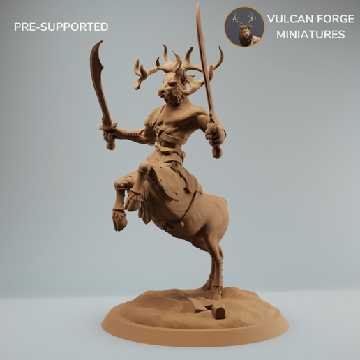 3D file Deer Centaur with swords charging - Pre supported 🦌 ・Design to ...