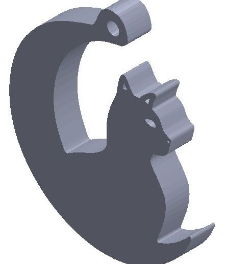 STL file 3D Boucle d'oreille lune Chat 💎 ・3D print design to download・Cults
