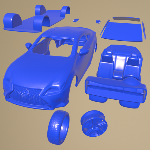 🚗 Lexus RC 200t 2019 PRINTABLE CAR IN SEPARATE PARTS・ STL File for ・Cults