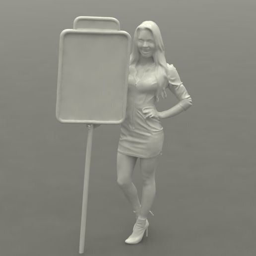 👧 Grid Girl with shield 02・ STL File for 3D printing・Cults