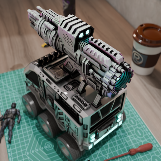 🚐 Sci-Fi Combat Van 3D Print・Free 3D File for 3D printing・Cults