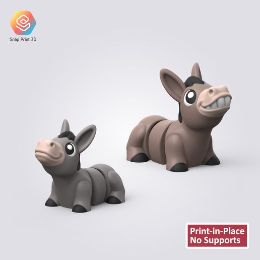 🐊 Flexi Articulated Donkey・ STL File for 3D printing・Cults