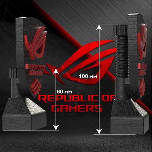 🎮 ADJUSTABLE GPU SUPPORT HOLDER ASUS ROG・ STL File for ・Cults