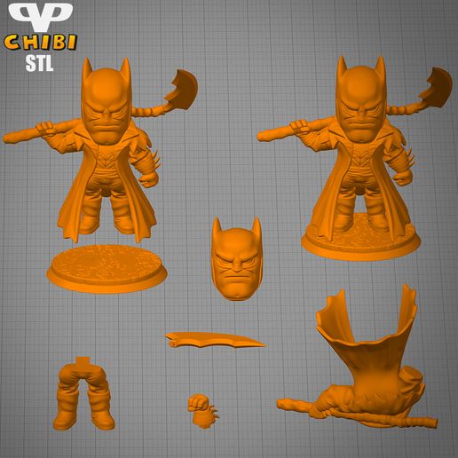 👾 Batman Death Metal Chibi STL for 3D Printing ChibiSTL 3DXM・ 3D File ...