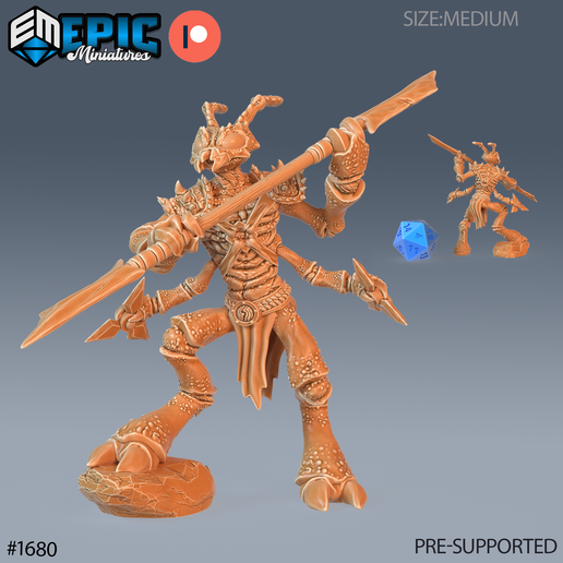 3D file Insectoid Ant Warrior Spear ‧ DnD Miniature ‧ Tabletop ...