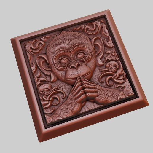 🐒 Monkey Animal 3D Model for CNC Router Laser & 3D Printer・ 3D File for ...