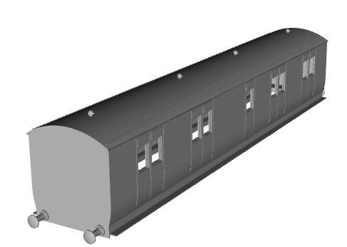 🚂 SR (IOW) LCDR D889 Passenger Brake 45ft coach Unpanelled 1/32 scale ...