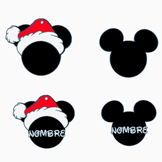 STL file MICKEY CUSTOMIZABLE CHRISTMAS ORNAMENT 🎄 ・3D printing design ...